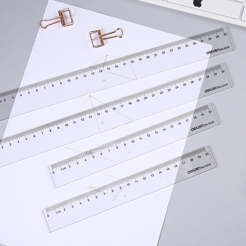 Deli Straight Rulers Transparent Plastic 20/30cm D... – Grandado