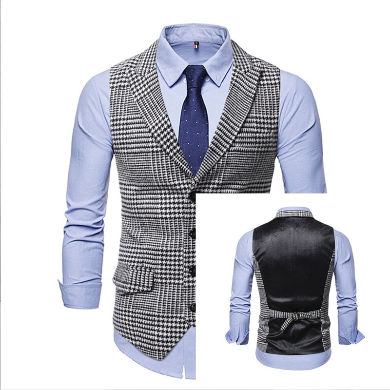 Vintage Mannen Vest Jas Herfst Winter Single-Breas... – Vicedeal