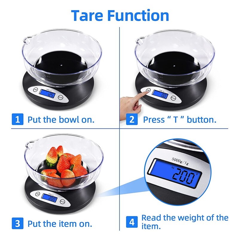 Digital Kitchen Scale With Bowl Food Scale For Coo... – Vicedeal