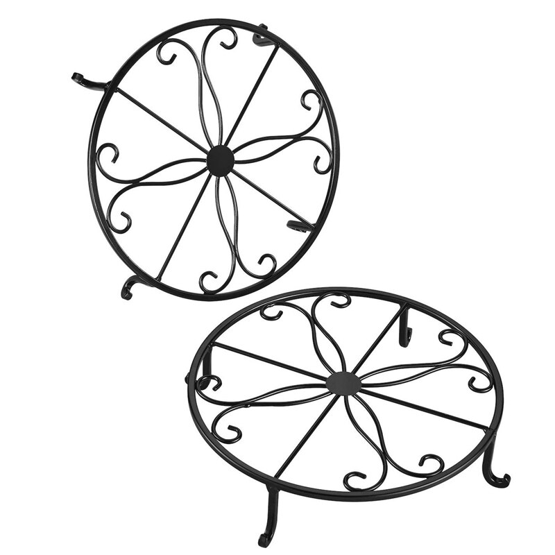 12-inch heavy pot plant stand, set of 2, art forge... – Grandado
