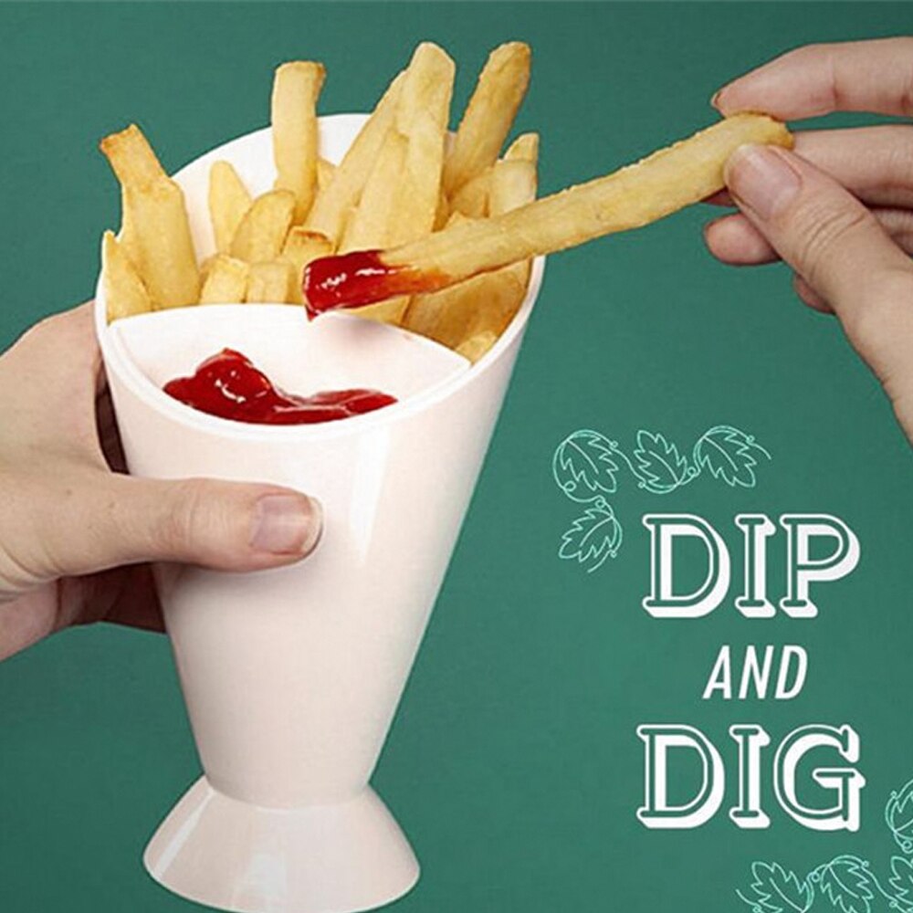 Self Stand 2 In 1 French Fry Cone With Dipping Cup... – Vicedeal