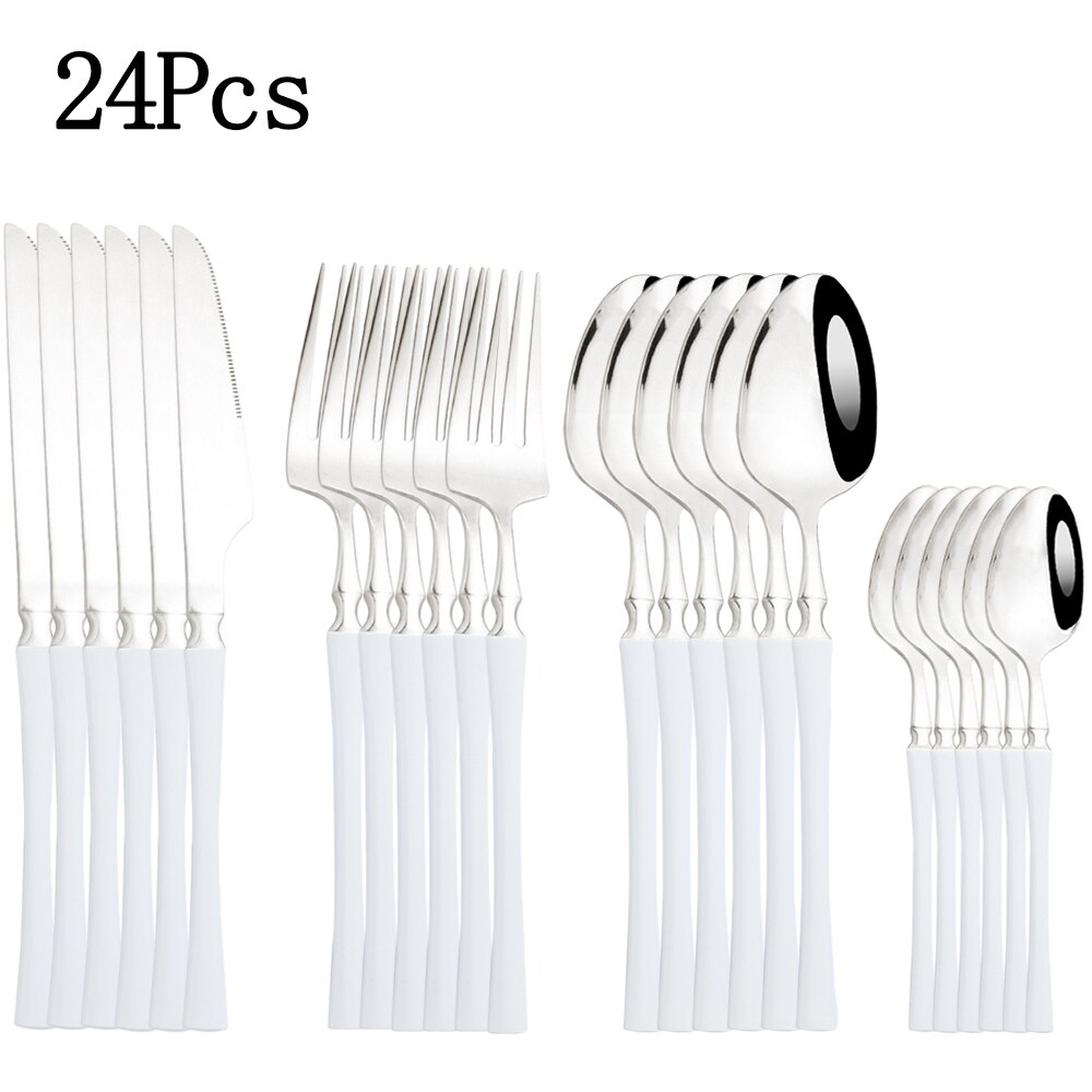 24 Piece Tableware Set Western Cutlery Set Stainle... – Grandado