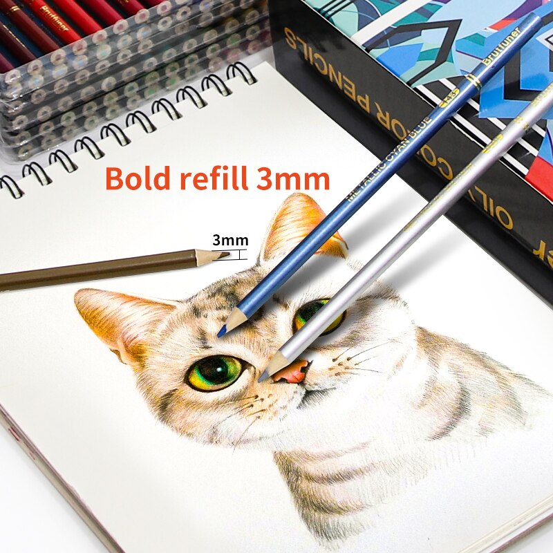 Brutfuner 48/72/120/160/180 Colors Oil Color Penci... – Vicedeal