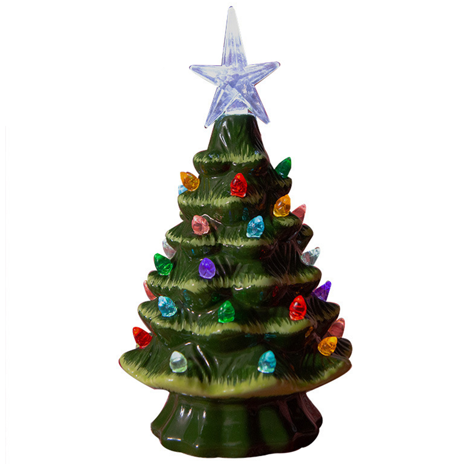 Christmas Tree Night Light Pre-Lit Ceramic Tree De... – Grandado