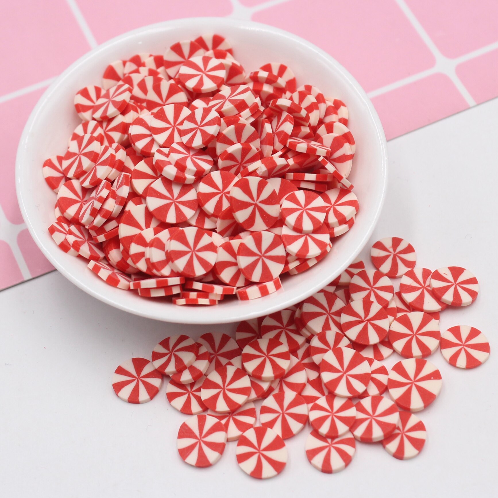 100g/Lot 1CM Peppermint Candy Clay Slices Soft Pot... – Grandado