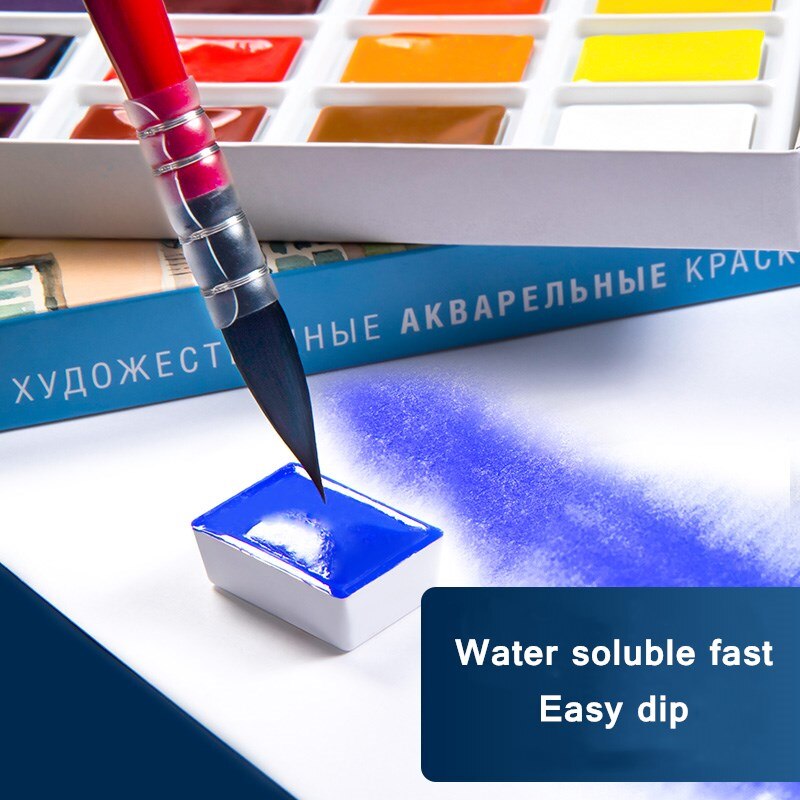 16/24 Color Solid Watercolor Paint Set White Night... – Grandado