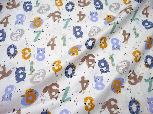 Katoen Twill Stof Door Half Meter Cartoon Nummer P... – Vicedeal