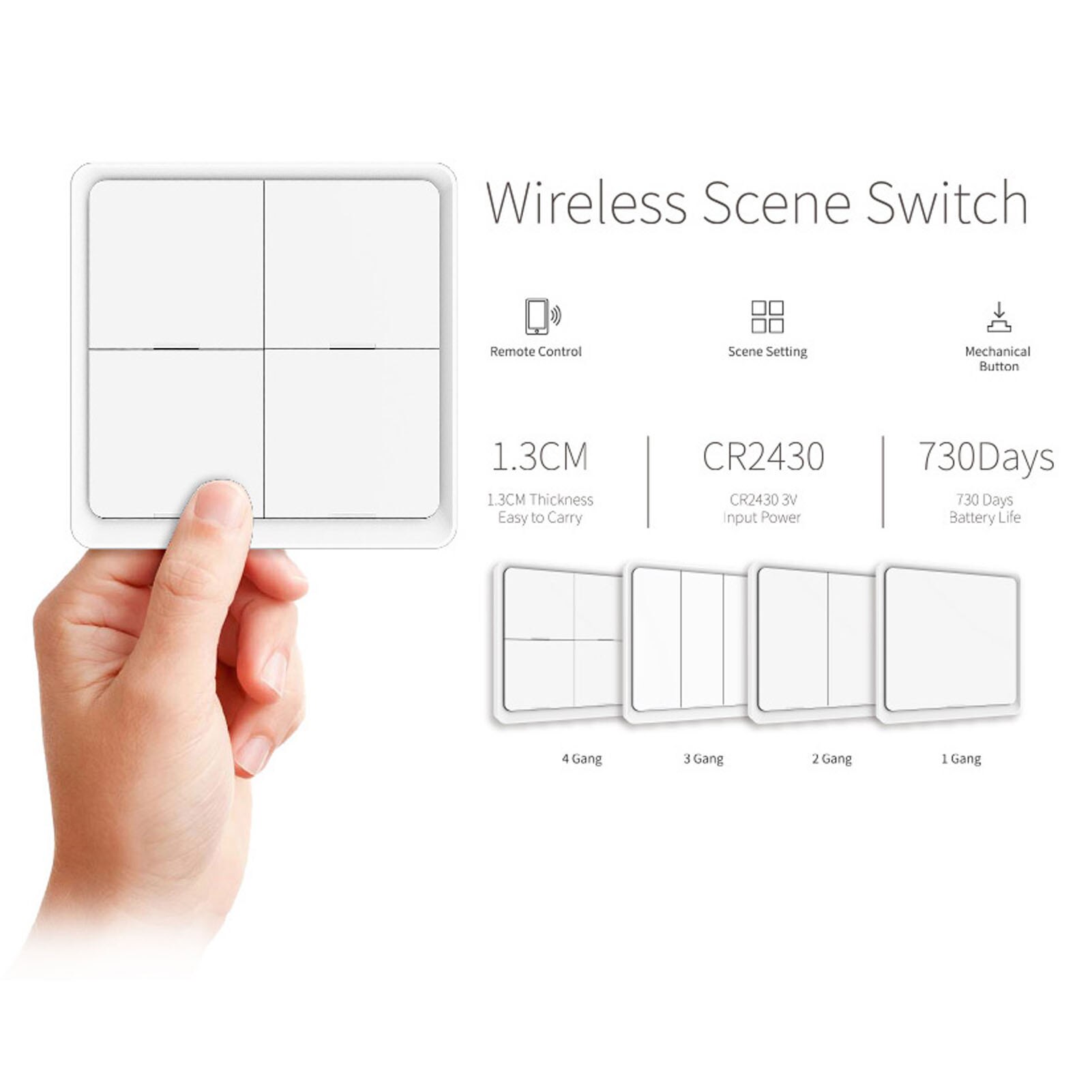 Tuya ZigBee Wireless Smarts Scene Switch 4 Gang Sc... – Grandado