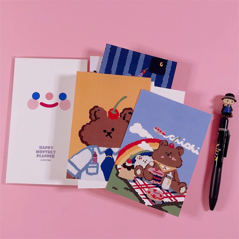 6Pcs Korean Cartoon Soft Bear Poster INS Album HD ... – Vicedeal