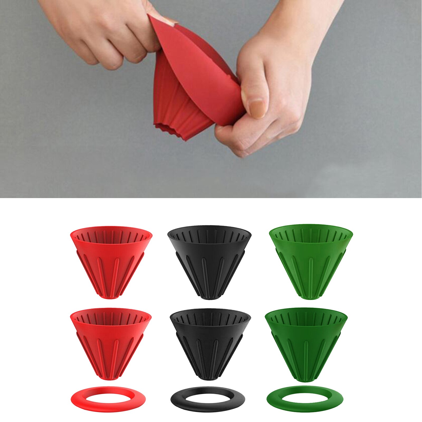 Foldable Reusable Silicone Camping Coffee Filter C... – Vicedeal