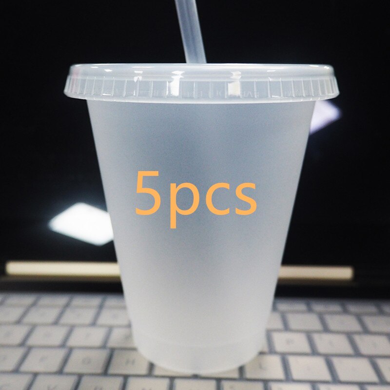 Small transparent straw cup 473ml does not change ... – Grandado