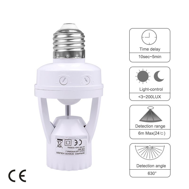 Thuis E27 Converter 100-240V Pir Motion Sensor Soc... – Vicedeal