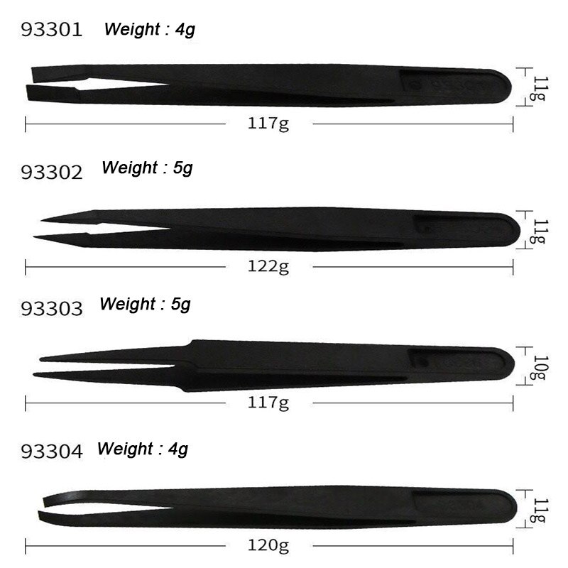 Carbon Fiber Plastic Bent Tweezers Elastic Antista... – Vicedeal