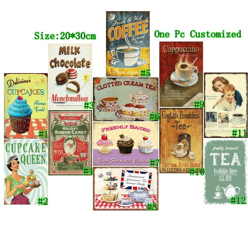Milk Chocolate Vintage Metal Tin Signs Cupcakes Re... – Vicedeal