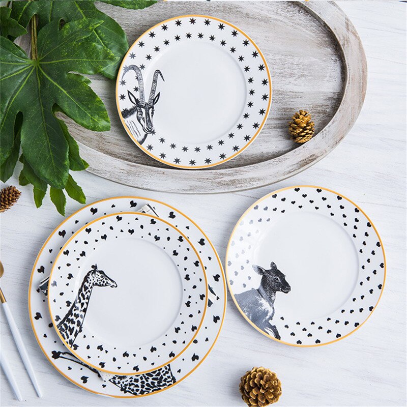 2Pcs Animal Combined Ceramic Dinner Plates Nordic ... – Grandado