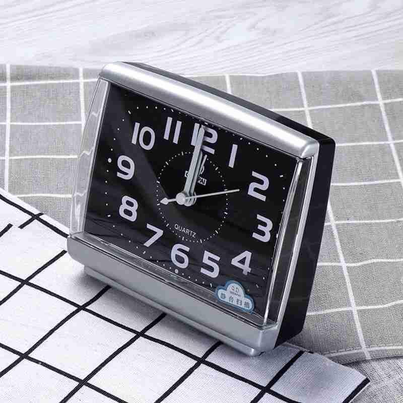 Customerize Square Alarm Clock White Simple Scanni... – Grandado