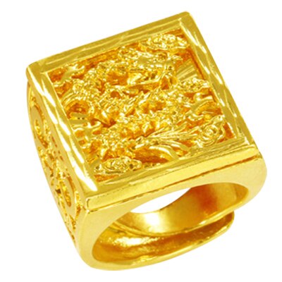 Gold Ring Top No Fade Vietnam Alluvial Gold Dragon... – Grandado