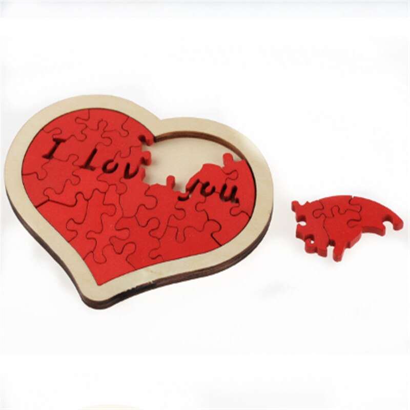 Wooden Love Heart Pattern Jigsaw Puzzle Set Childr... – Grandado