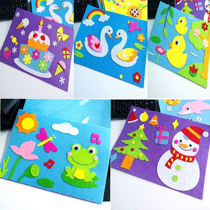 1 Set Children Cartoon DIY Sticker Toys Non-Woven ... – Grandado