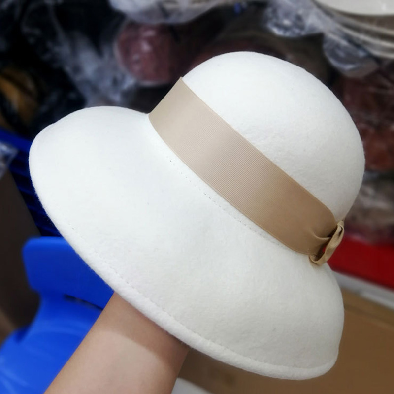 Klassieke Witte Vilten Muts Warme Cloche Wol Hoed ... – Vicedeal