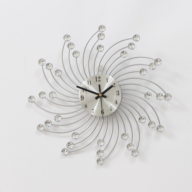Silber Kristall Metall Wanduhr Original Vintage Me... – Vicedeal