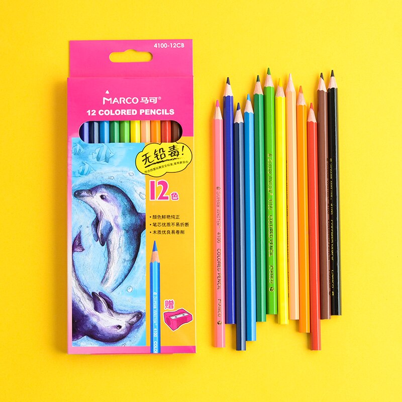 Marco 4100/4120 Colored Pencils Paper Box Set Oily... – Vicedeal