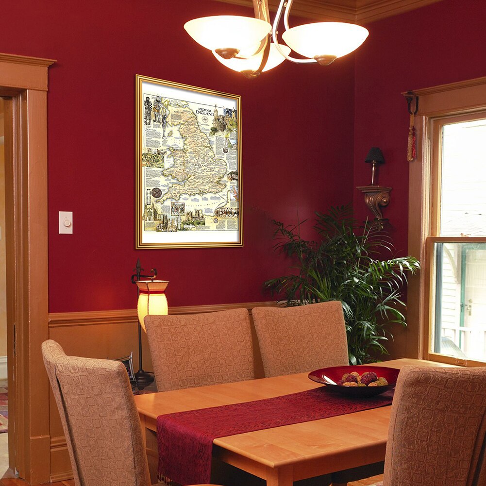 60x90cm Medieval Map of The England Vintage Wall A... – Vicedeal