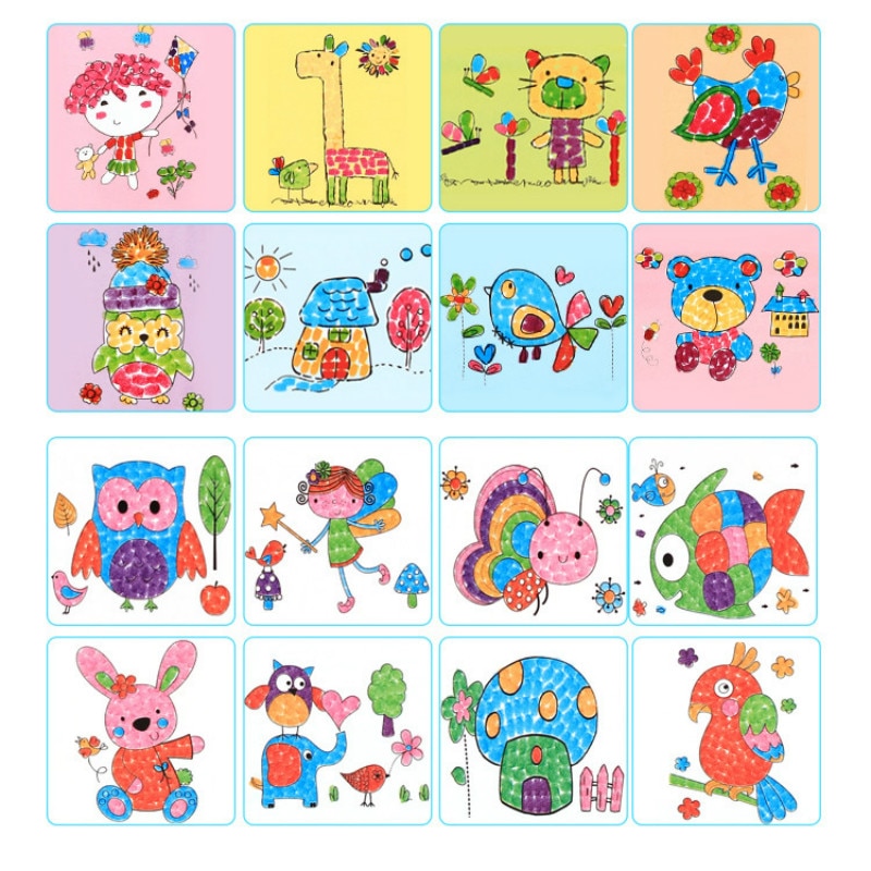 8 pattern/set Kids DIY Finger Painting Pictures Se... – Grandado