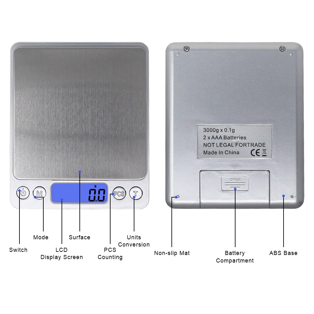 3Kg 500G 200G Elektronische Keukenweegschaal Gewic... – Grandado