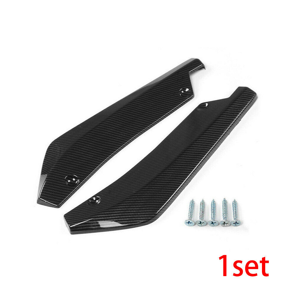 Pair Carbon Fiber Black Car Rear Bumper Lip Canard... – Grandado
