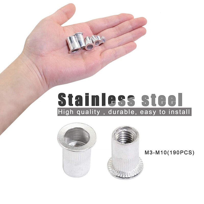 165PCS Plated Carbon Steel Rivet Nut M3 M4 M5 M6 M... – Vicedeal