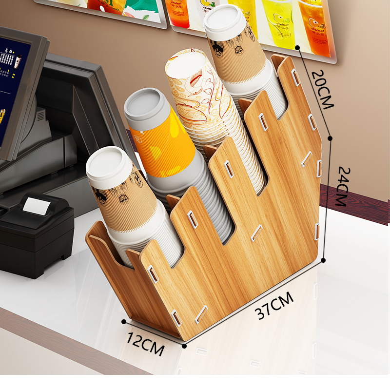 Disposable Paper Cup Storage Shelf Tea Shop Take C... – Grandado