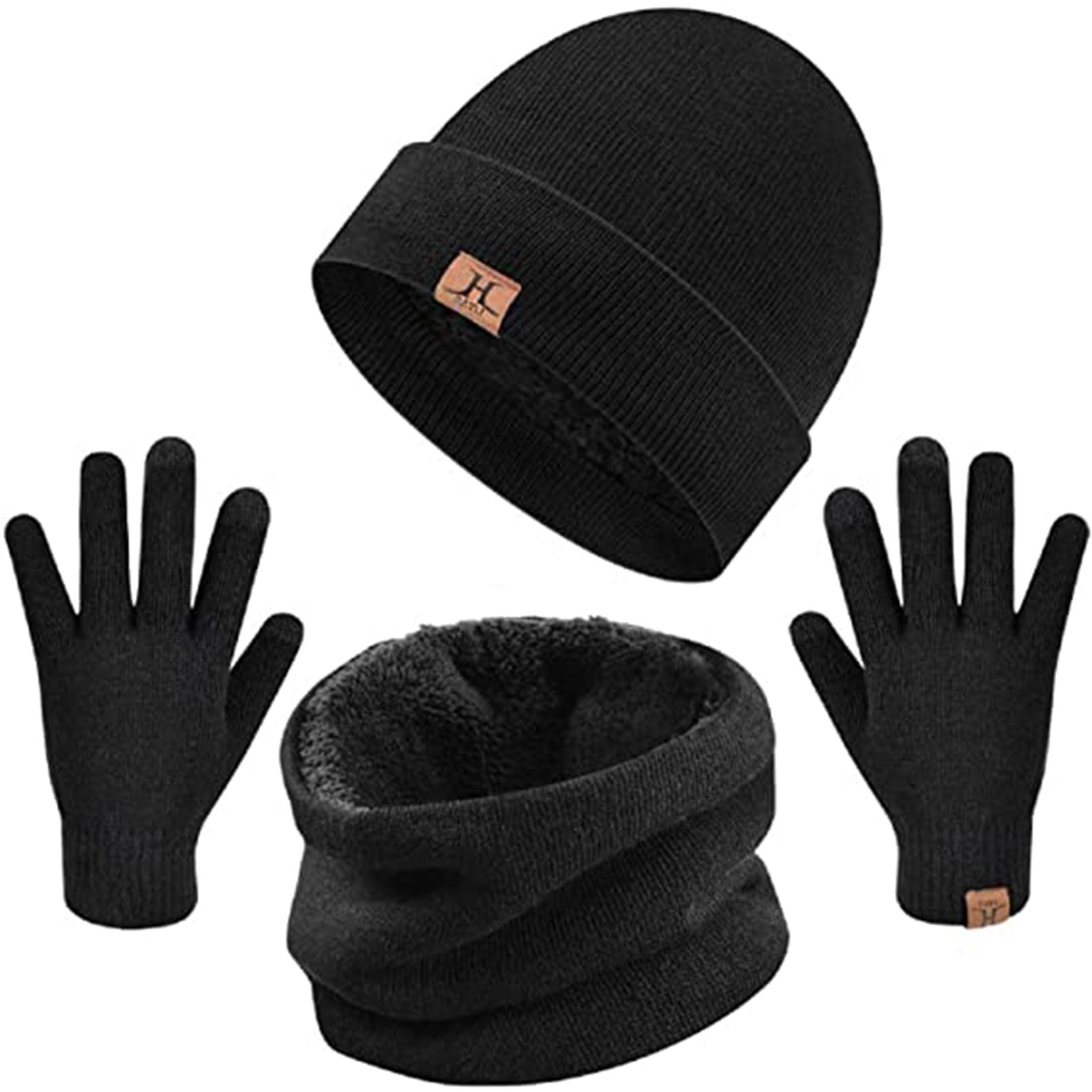 Unisex Herfst Winter Warmer Set Effen Kleur Pluche... – Grandado