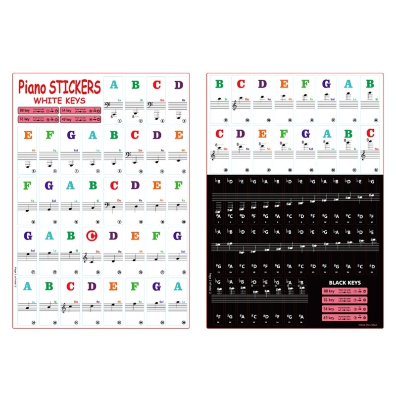 Color Piano Stickers for Kids Beginners 54/61/88 K... – Grandado