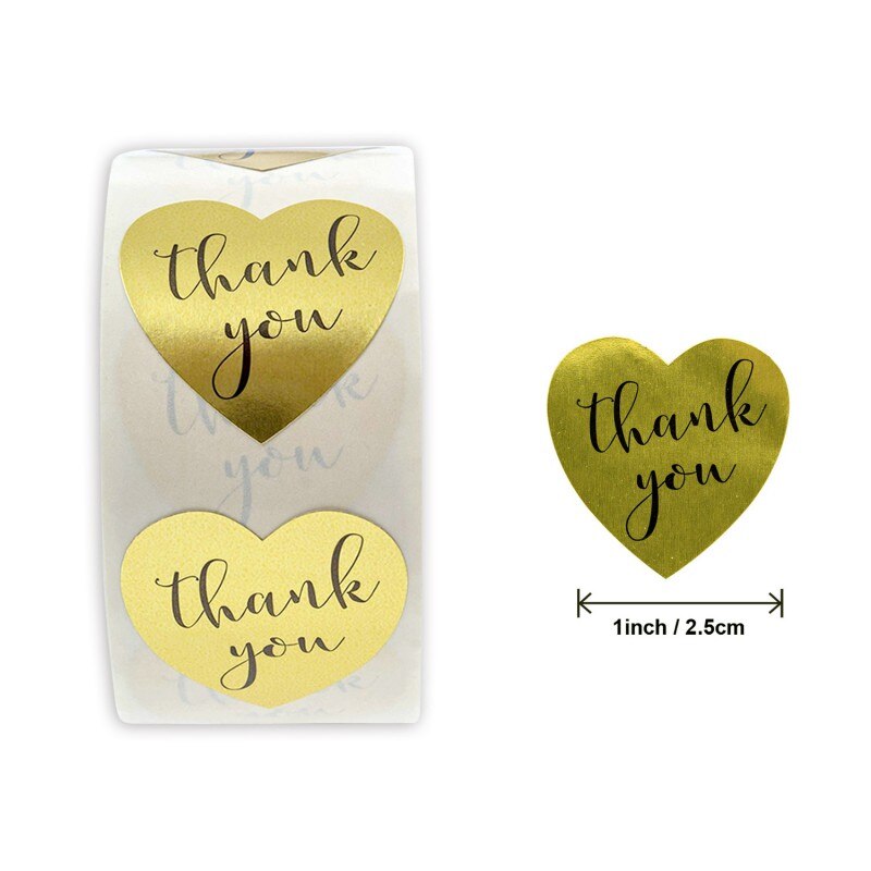 Golden Paper Label Stickers Gold Thank You Sticker... – Grandado