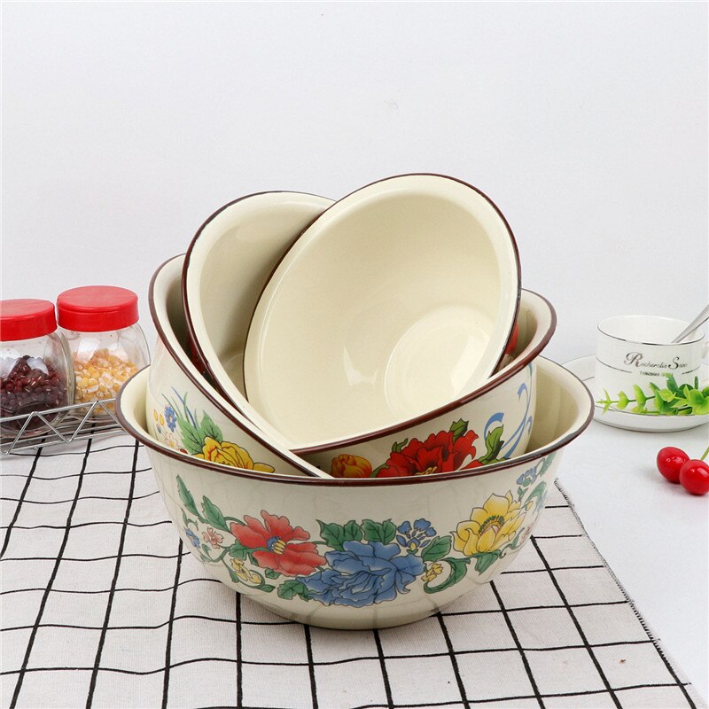 Classic old enamel basin, beige enamel basin, enam... – Grandado
