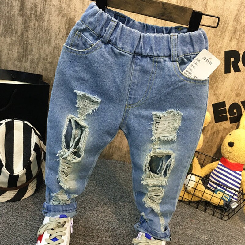 baby boy and girl hole jeans trousers kids cotton ... – Grandado