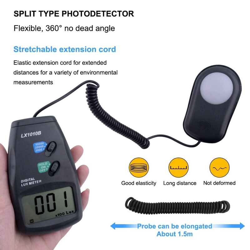 Digital Light Meter 3 Range LX-1010B Digital Meter... – Grandado