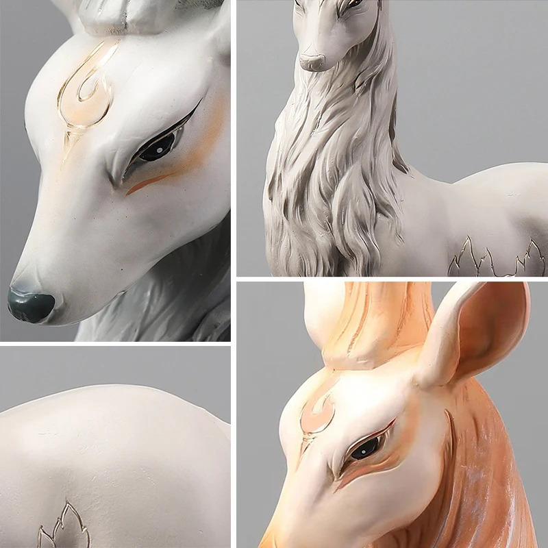 Ermakova Resin Elk Deer Statue Reindeer Figurine E... – Grandado