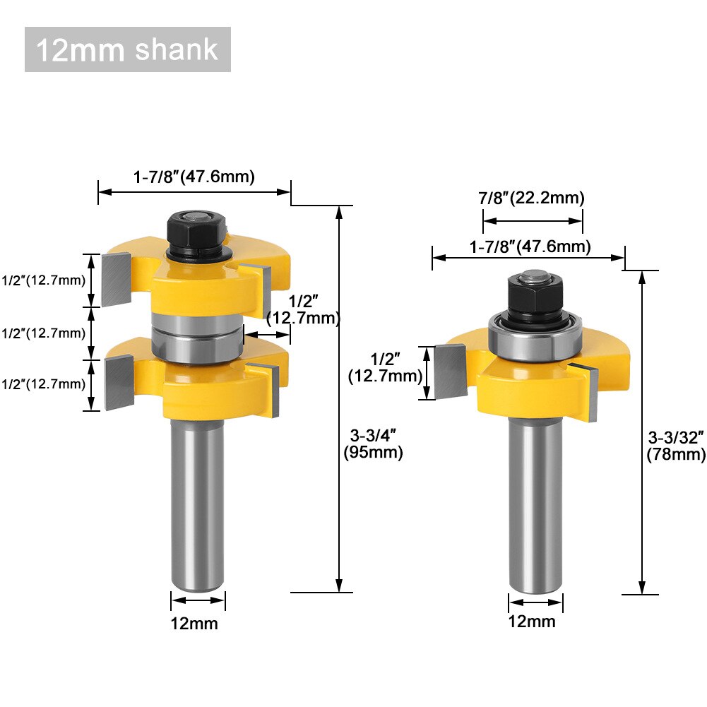 1/2 "/12Mm Schacht 3 Tanden Tong En Groef Rou... – Vicedeal