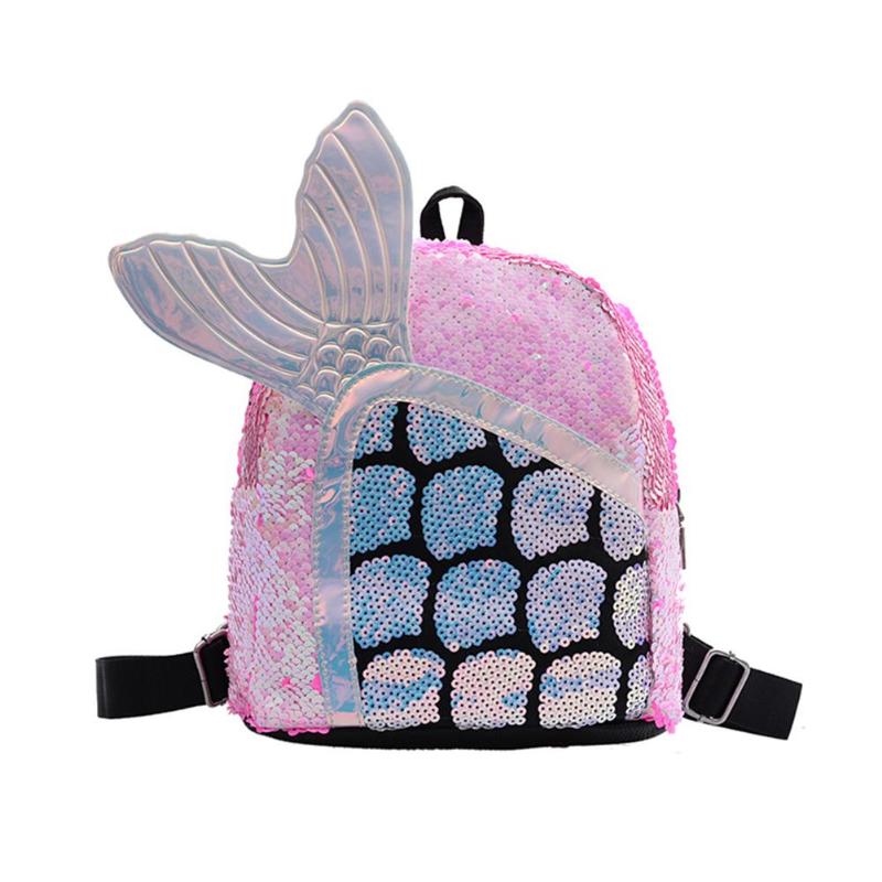 Girl Sequin Mermaid Backpack Children Large Zipper... – Grandado