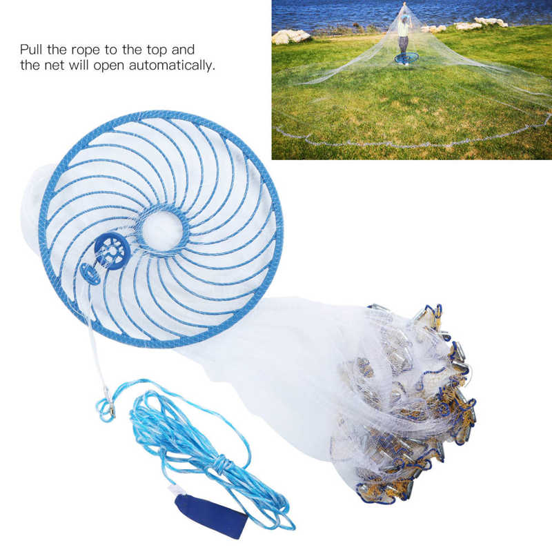 USA Fishing Net Hand Casting Net 2.4--4.8M With Si... – Grandado