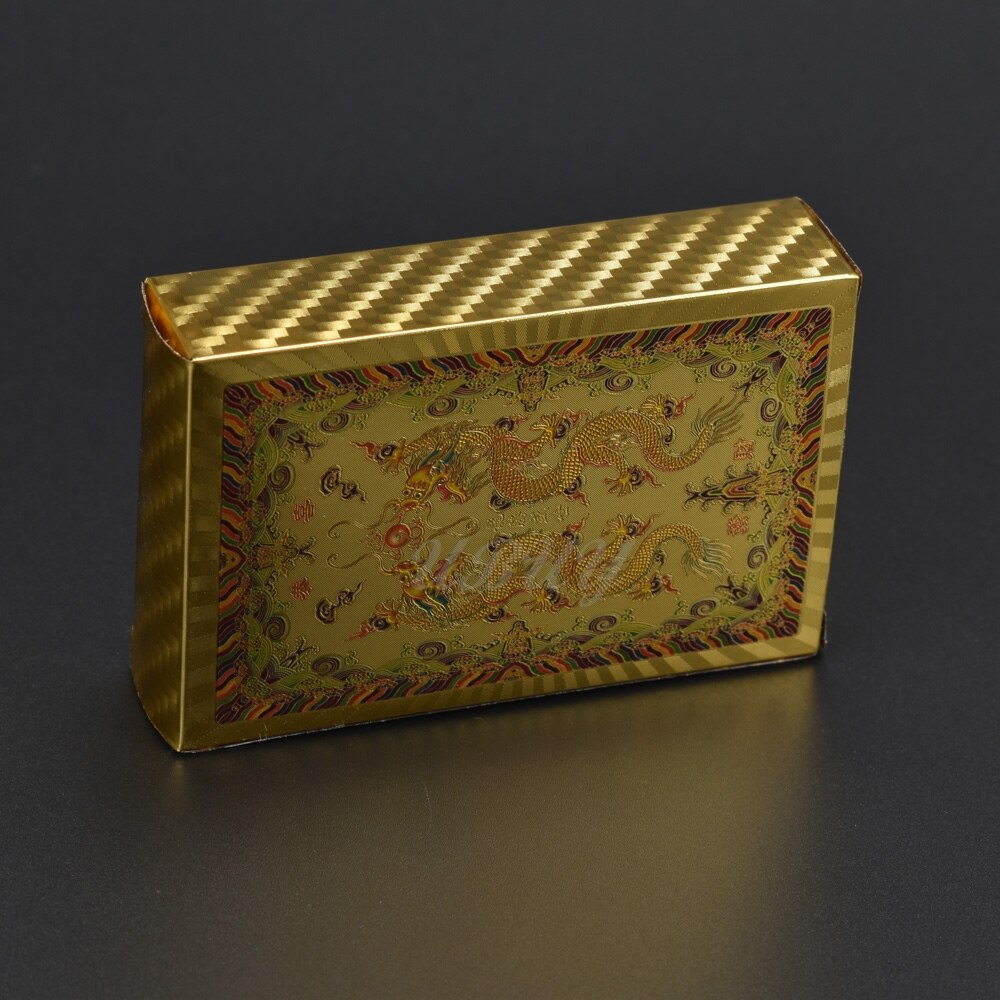 Chinese Mascot Double Dragon Gold Playing Cards Pl... – Vicedeal