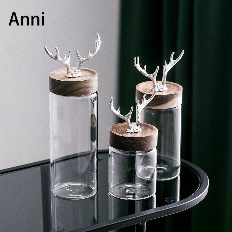 Creativity Glass Antlers Storage Jars Nordic Dried... – Grandado