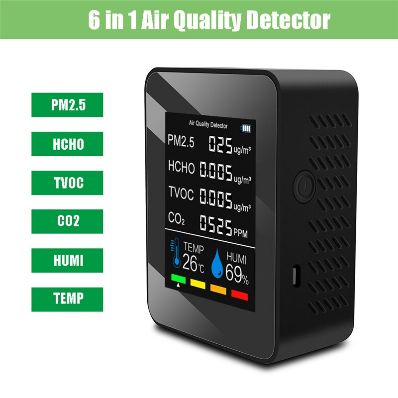 Multifunctional 6in1 CO2 Meter Digital Temperature... – Vicedeal