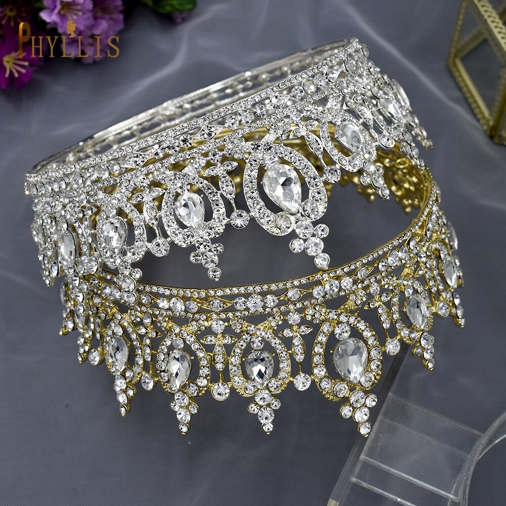 A51 Round Wedding Crowns Royal Bride Headpiece Hai... – Grandado