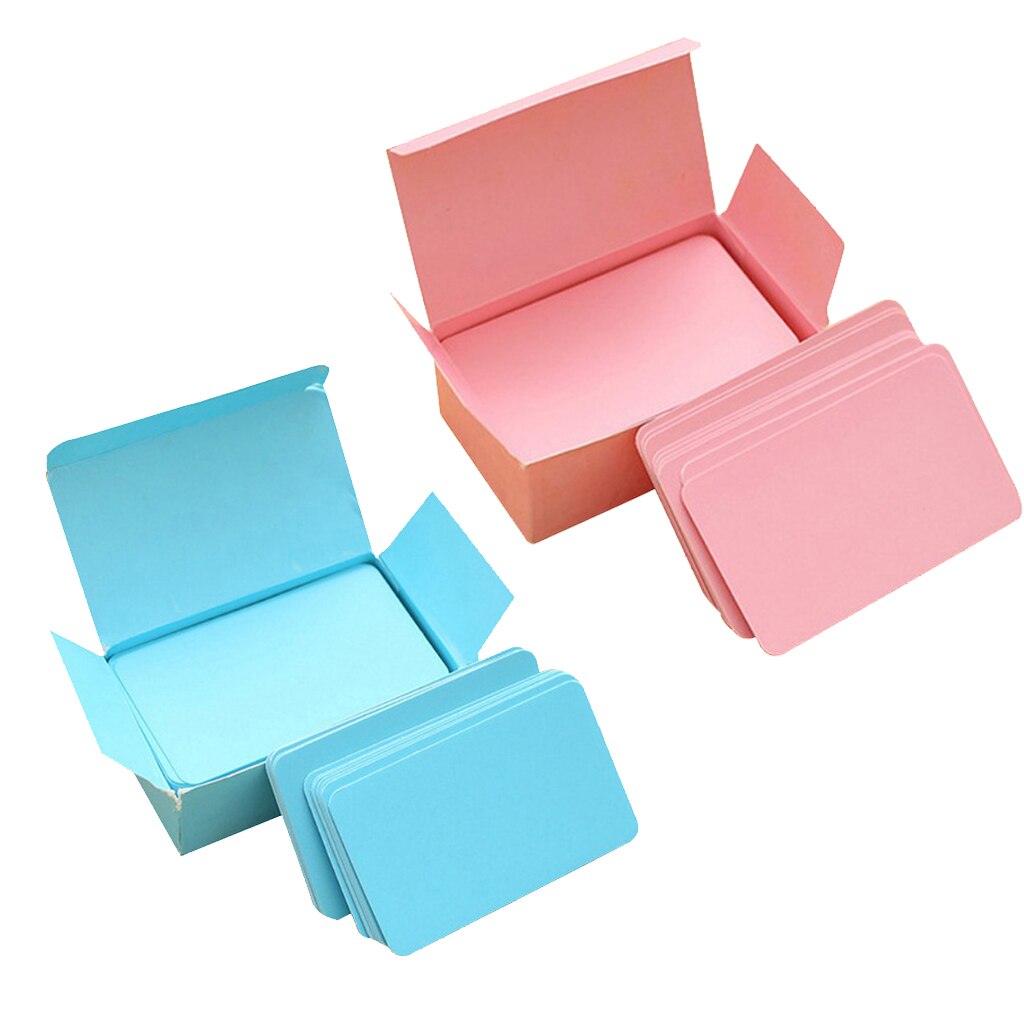 2 Boxes Pink + Blue Paper Blank Index Flash Cards ... – Vicedeal