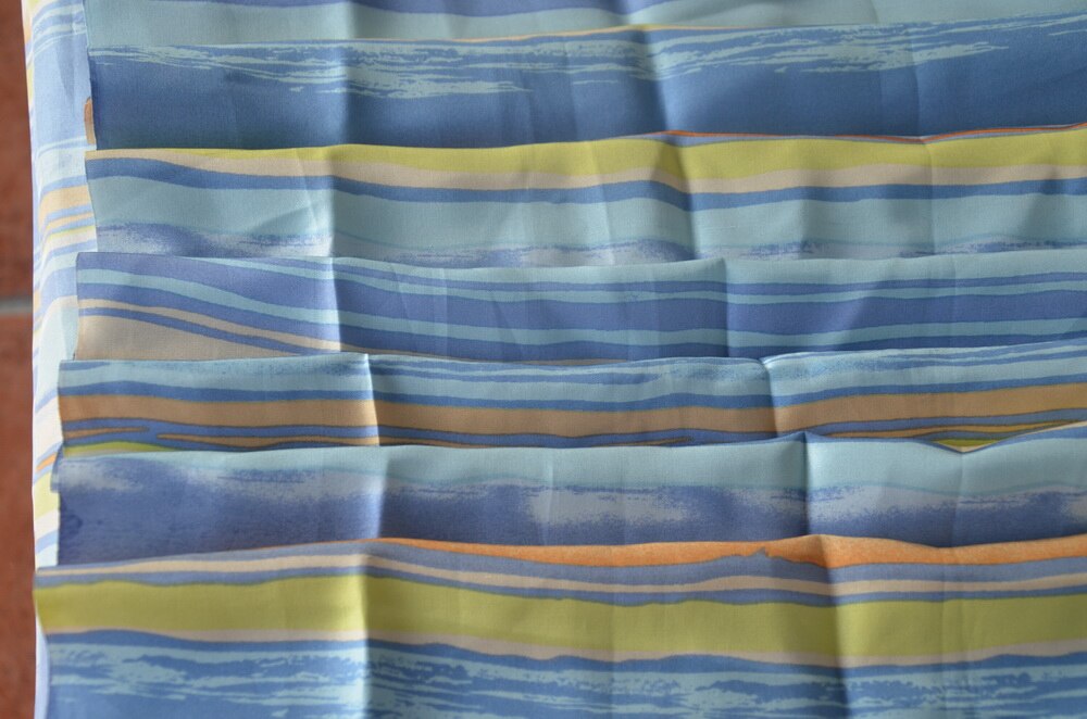 Pura tela de seda dupion tela a rayas azul de seda... – Grandado