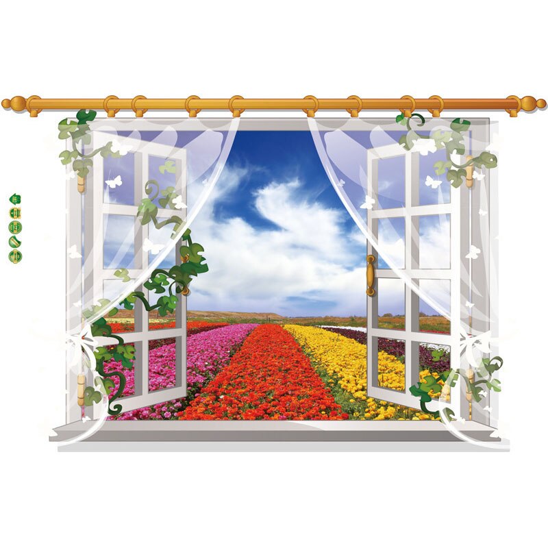 Window Wall 3D Flowers Wall Stickers For Bedrom Mu... – Vicedeal