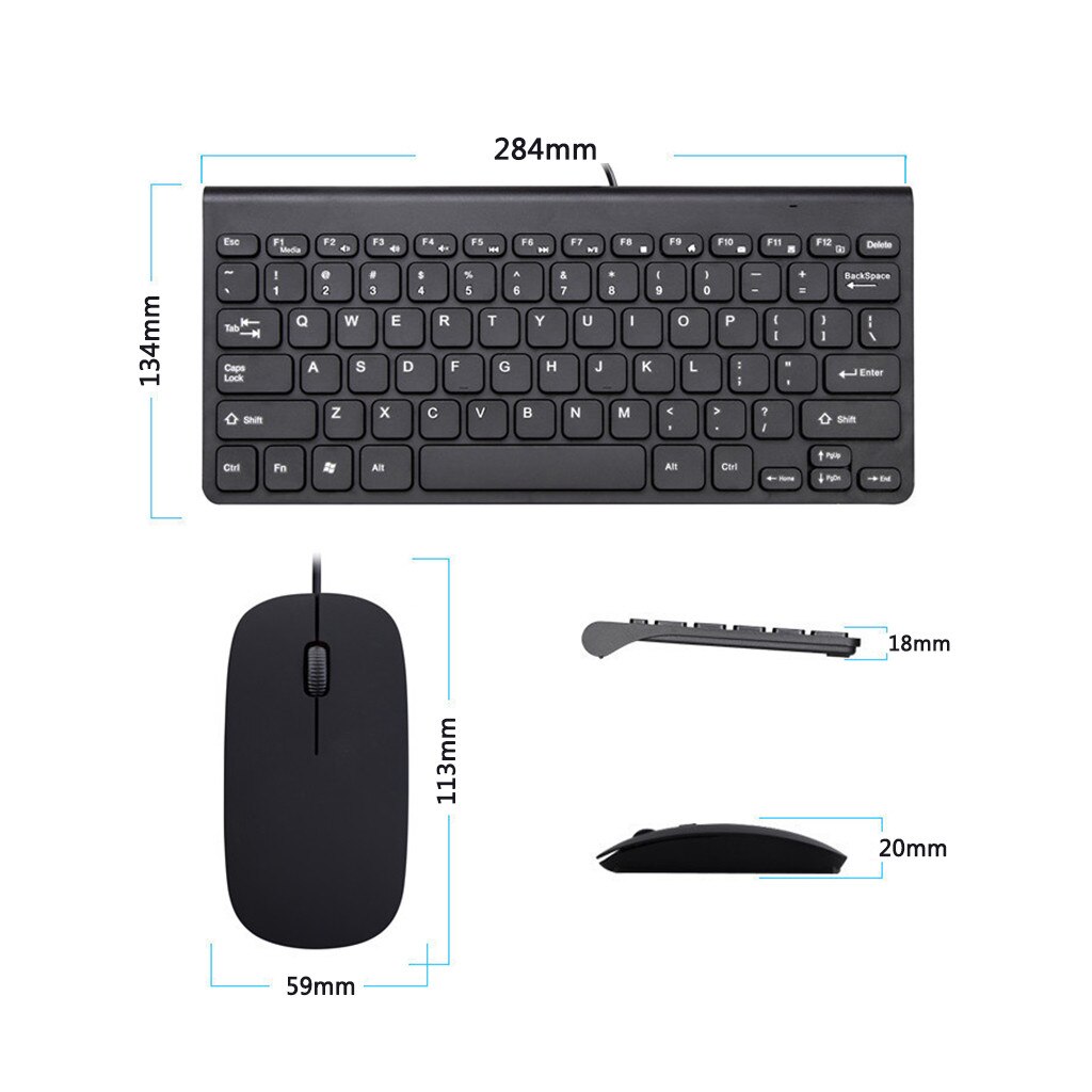 Travel Portable Ultra Thin USB Wired Mouse and key... – Vicedeal